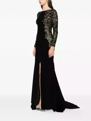 SAIID KOBEISY Embellished Slit Long Dress