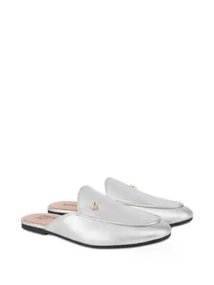Moschino Metallic Emblem Mules