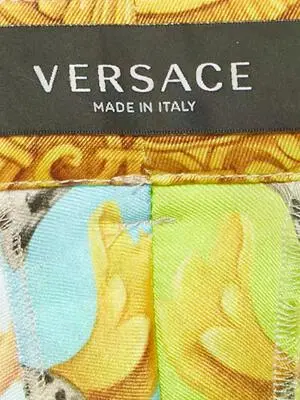 Versace Acanthus-print Satin Shorts