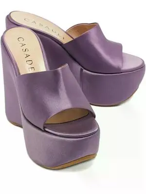 Casadei Platform Wedge Sandals - Purple