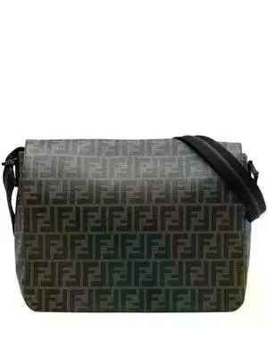 Fendi 2010-2025 Zucca Spalmati Flap Crossbody Bag