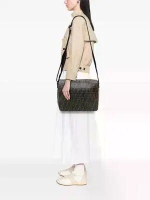 Fendi 2010-2025 Zucca Spalmati Flap Crossbody Bag