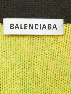 Balenciaga Buttoned Logo-pattern Knit Top