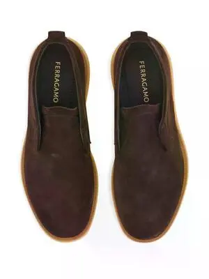FERRAGAMO Suede Slip-on Desert Boots