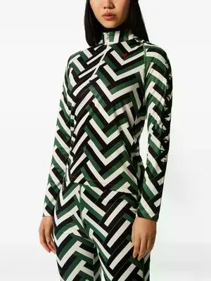 Perfect Moment Waffle-print Zip Top