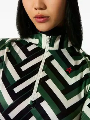 Perfect Moment Waffle-print Zip Top