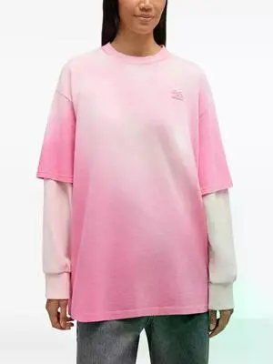 GANNI Layered Logo T-shirt - Pink