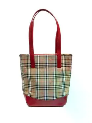 Burberry Check-pattern Leather-trimmed Tote - Neutrals