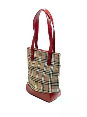 Burberry Check-pattern Leather-trimmed Tote - Neutrals