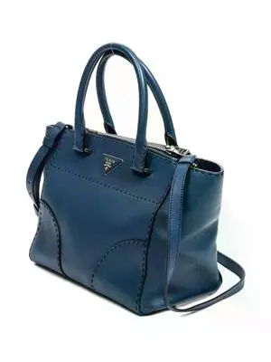 Prada Stitched Twin Tote Bag