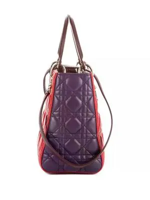 Dior Quilted Two-tone Shoulder Bag - Red