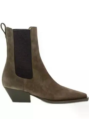 Brunello Cucinelli 45mm Suede Cowboy Boots With Elastic Panels