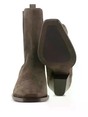 Brunello Cucinelli 45mm Suede Cowboy Boots With Elastic Panels
