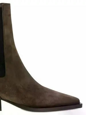 Brunello Cucinelli 45mm Suede Cowboy Boots With Elastic Panels