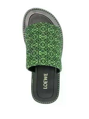 Loewe Jacquard-logo Flat Sandals