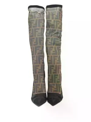 Fendi Colibri Zucca-patterned Knee High Boots