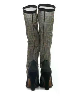 Fendi Colibri Zucca-patterned Knee High Boots