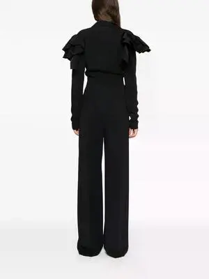 SAIID KOBEISY Ruffled Wrap Jumpsuit - Black