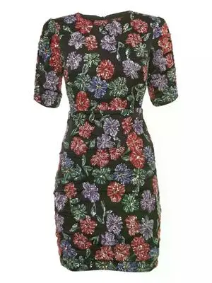 Maje Razul Sequin Floral Mini Dress