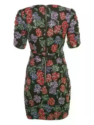 Maje Razul Sequin Floral Mini Dress