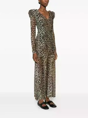 GANNI Leopard-print Maxi Dress