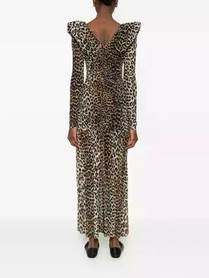GANNI Leopard-print Maxi Dress