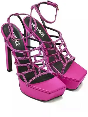 Versace Greca Platform Sandals - Pink