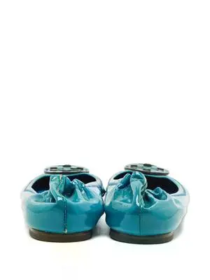 Tory Burch Minnie Logo Ballet Flats - Blue