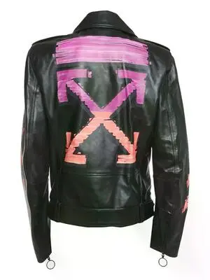 Off-White Arrow-motif Leather Jacket