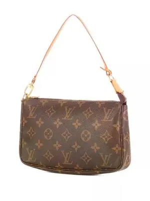 LOUIS VUITTON 2000s Monogram Canvas Zip Bag - Brown