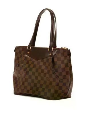 LOUIS VUITTON 2000s Damier Azur Top-handle Bag - Brown