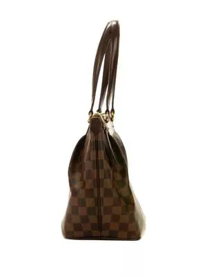 LOUIS VUITTON 2000s Damier Azur Top-handle Bag - Brown