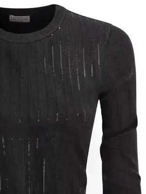 Brunello Cucinelli Sequin-stripe T-shirt