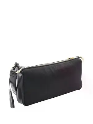 Prada Small Leather And Tessuto Crossbody Bag - Black