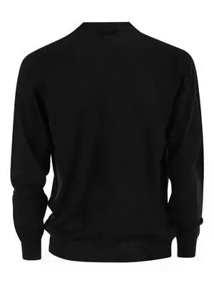 Fedeli Buttoned V-neck Cardigan - Black