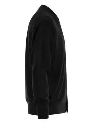 Fedeli Buttoned V-neck Cardigan - Black