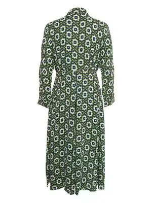 Max Mara Printed Collar Midi Dress