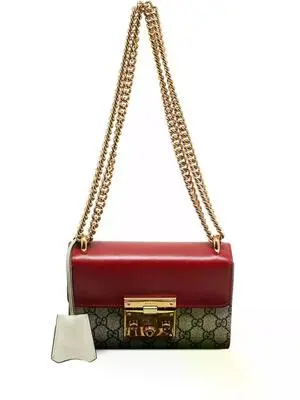 Gucci Small Padlock Supreme Shoulder Bag - Red