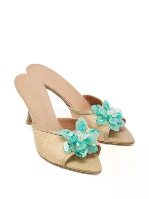 MALONE SOULIERS Raffia Flower Sandals