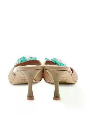 MALONE SOULIERS Raffia Flower Sandals