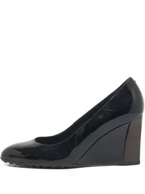 TOD'S Patent-leather Wedge Pumps - Black