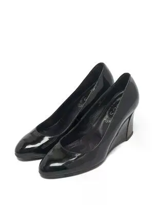 TOD'S Patent-leather Wedge Pumps - Black