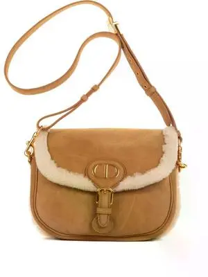 Dior 2000s Shearling-trimmed Shoulder Bag