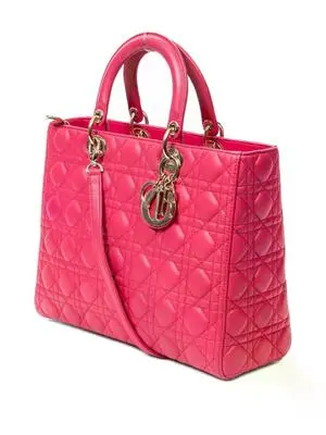 Dior Leather Tote Bag - Pink