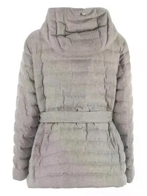 Herno Long-sleeved Quilted Jacket With Hood - Grey