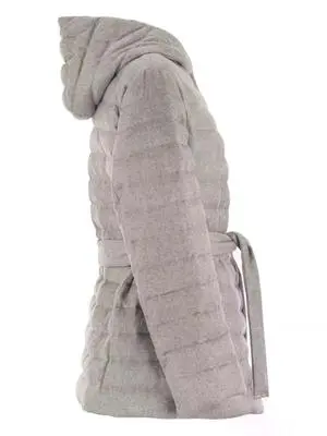 Herno Long-sleeved Quilted Jacket With Hood - Grey