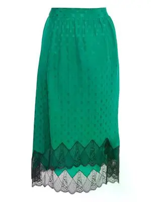 Zadig&Voltaire Patterned Lace-hem Midi Skirt