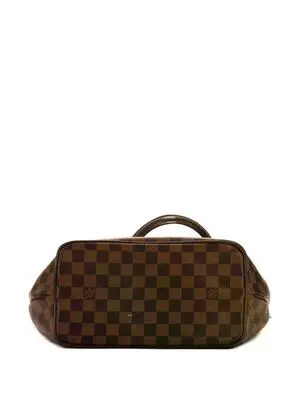 LOUIS VUITTON 2000s Damier Azur Top Handle Bag - Brown