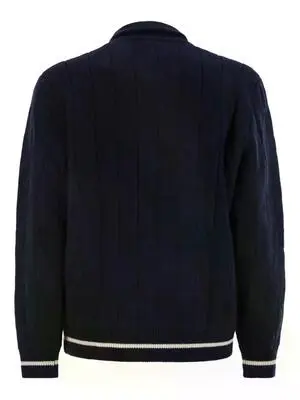 Kiton Zipped Ribbed Cashmere Cardigan - Blue
