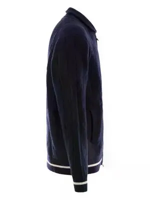 Kiton Zipped Ribbed Cashmere Cardigan - Blue